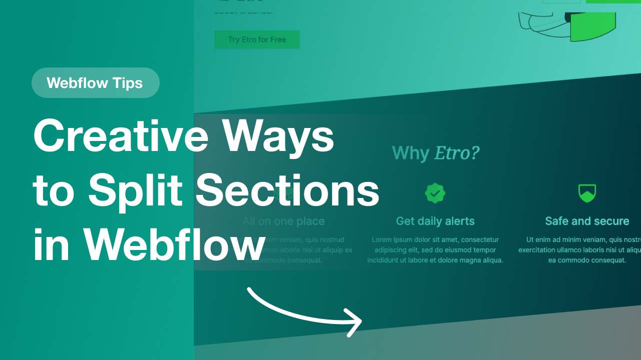 Creative Ways to Split Sections in Webflow | Webflow Video